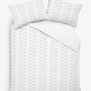 Vivienne 3 Piece Crewel Embroidered Duvet Set Linen Cotton Mix ...