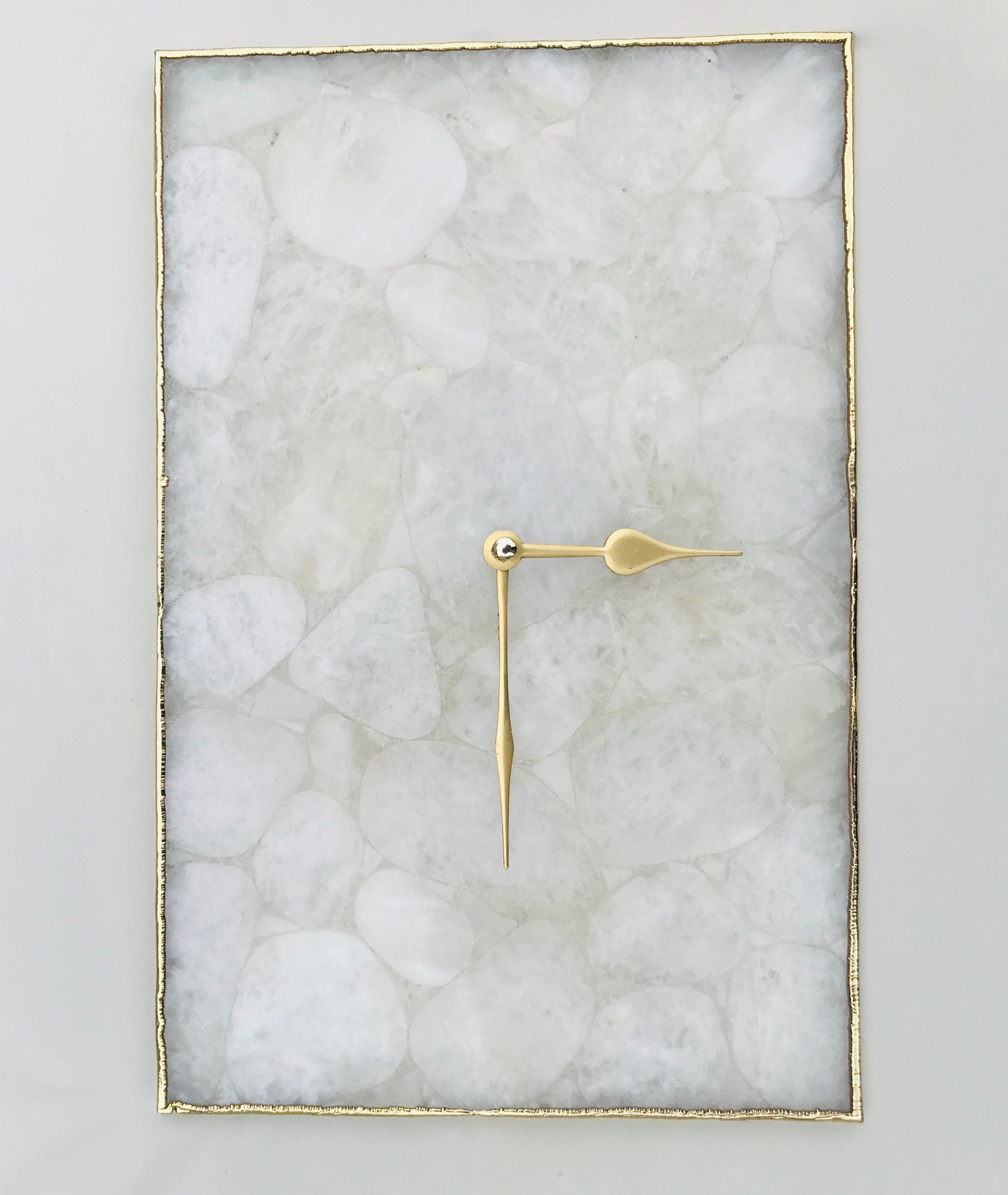 White Crystal Agate Large Wall Clock/personalised Momento | Etsy UK