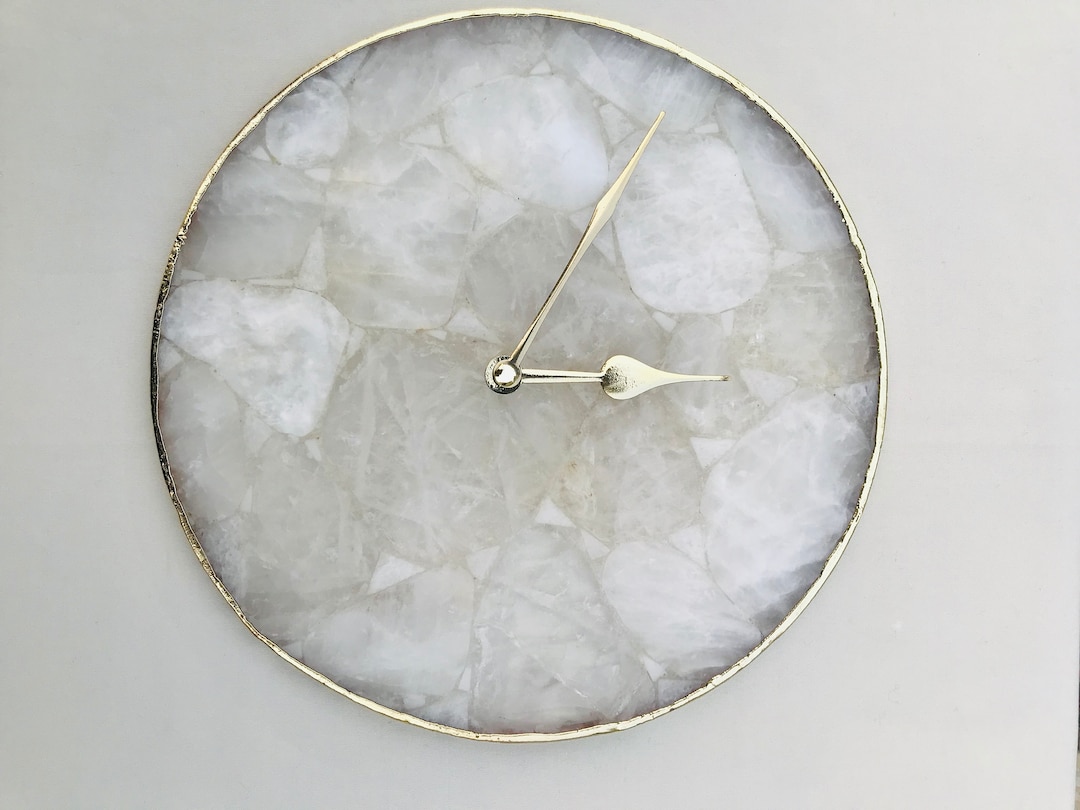 Large Clear Crystal Agate Wall Clock/personalised Momento - Etsy Canada