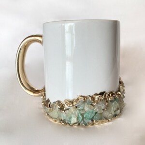 Set of 2 personalised White, Gold Ceramic Big Coffee/tea/juice/beverage ...