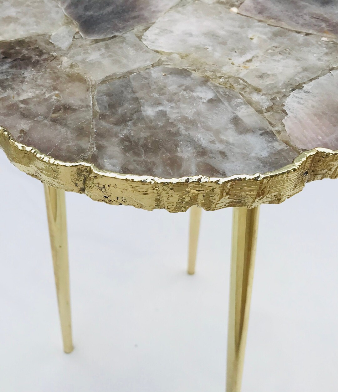 Smoky Grey Agate Organic Edge Side/coffee Table - Etsy UK