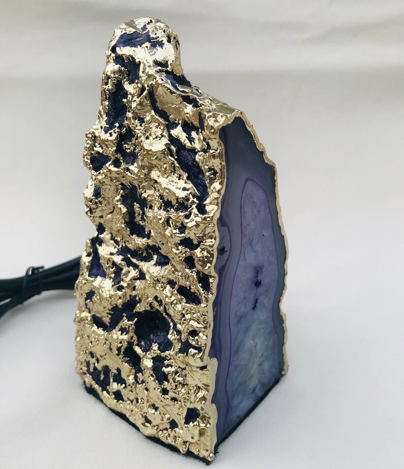 Blue Agate/Gemstone/Lamp/Desk/Night Light | Etsy