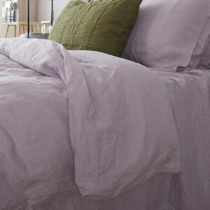 Light Mauve 100% Pure Linen Linen Cotton Mix 3 Piece Duvet Cover Set 4 ...
