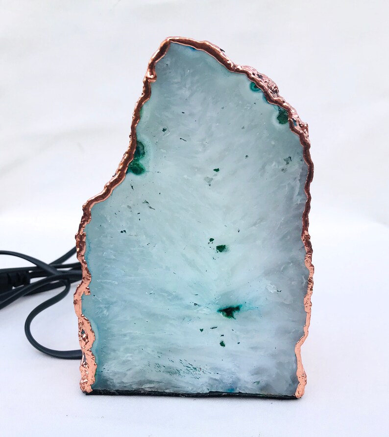 Aqua Agate/Gemstone/Lamp/Desk/Night Light | Etsy