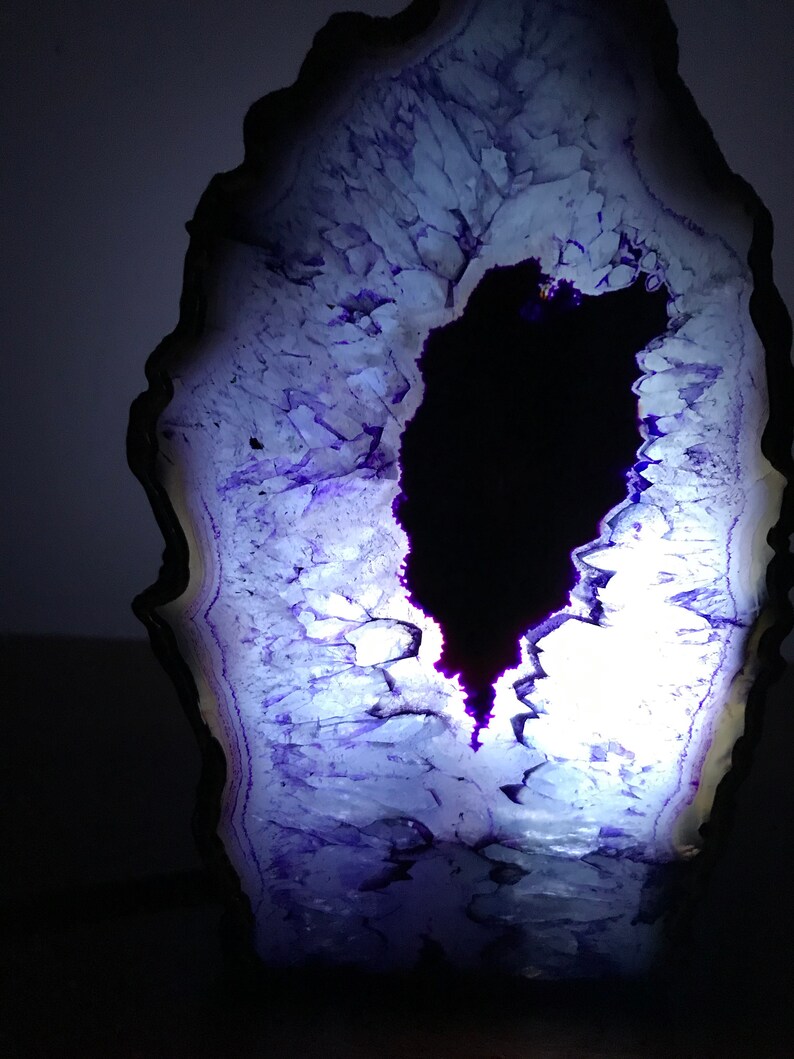 Blue Agate/Gemstone/Lamp/Desk/Night Light | Etsy