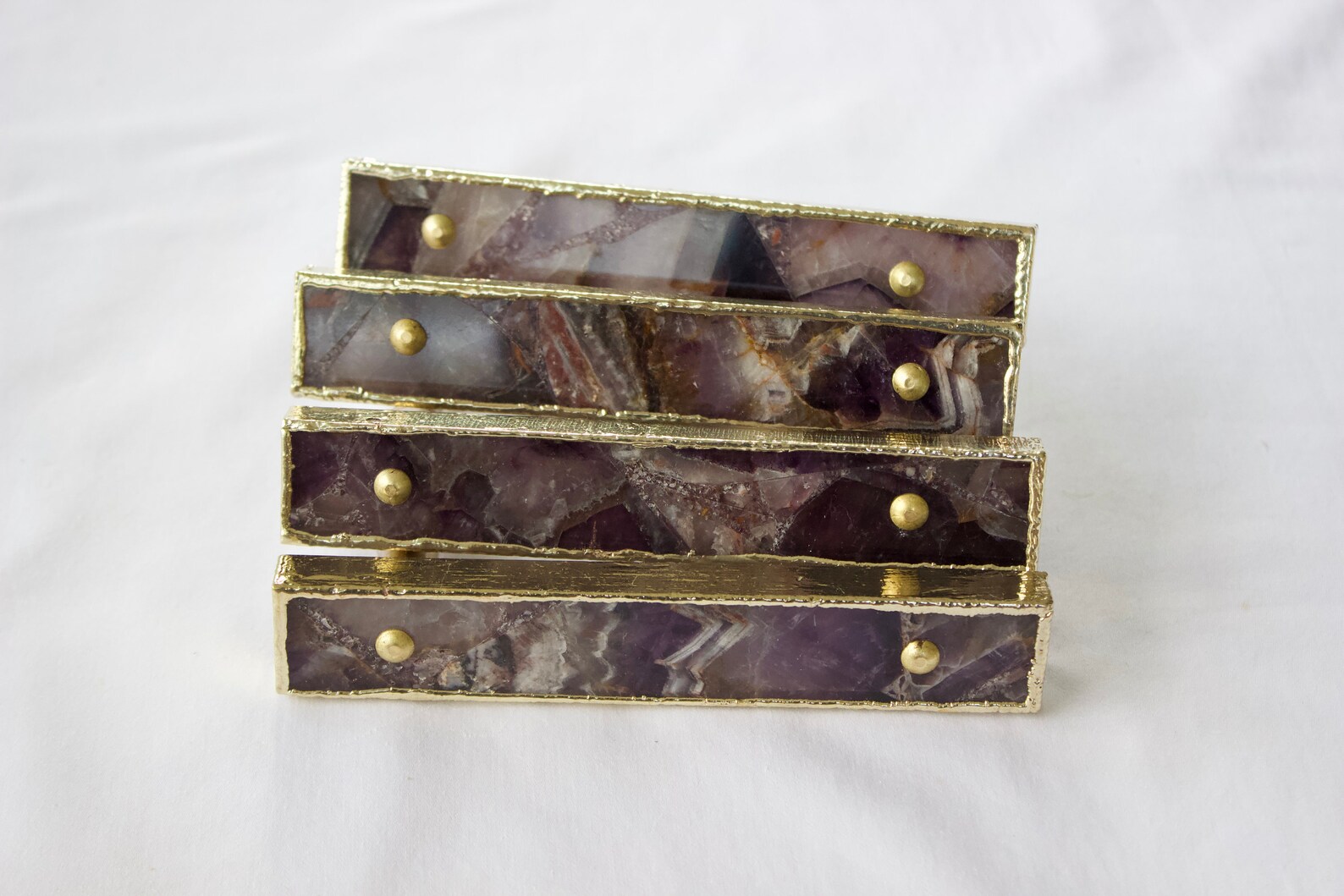 Set of 4 Amethyst Agate Handle/pull/barbarella - Etsy
