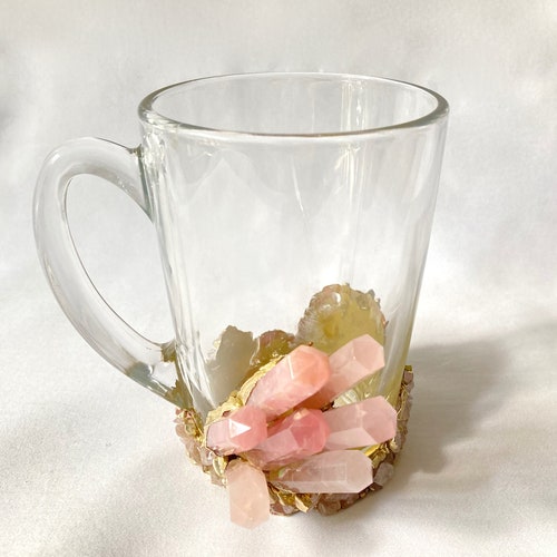 Set of 2 crystal Glass Coffee/tea/juice Mugs With Gold Plated - Etsy