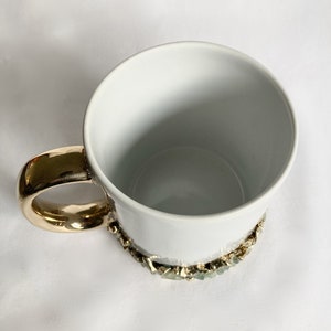 Set of 2 personalised White, Gold Ceramic Big Coffee/tea/juice/beverage ...