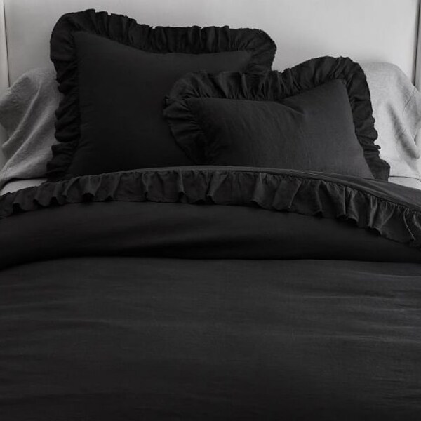 Black Bedding Set - Etsy