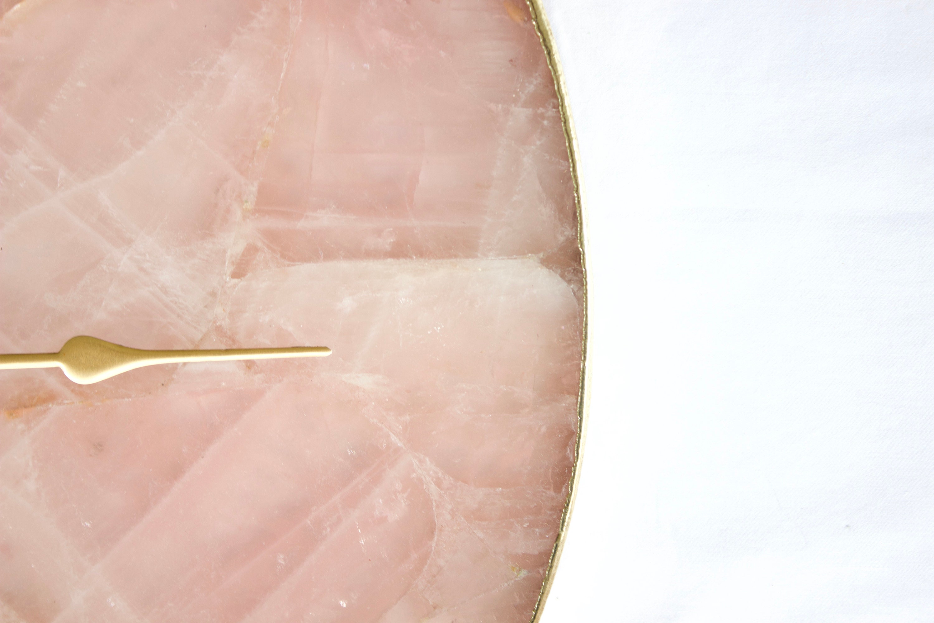 Rose Quartz Agate Wall Clock Circular - Etsy