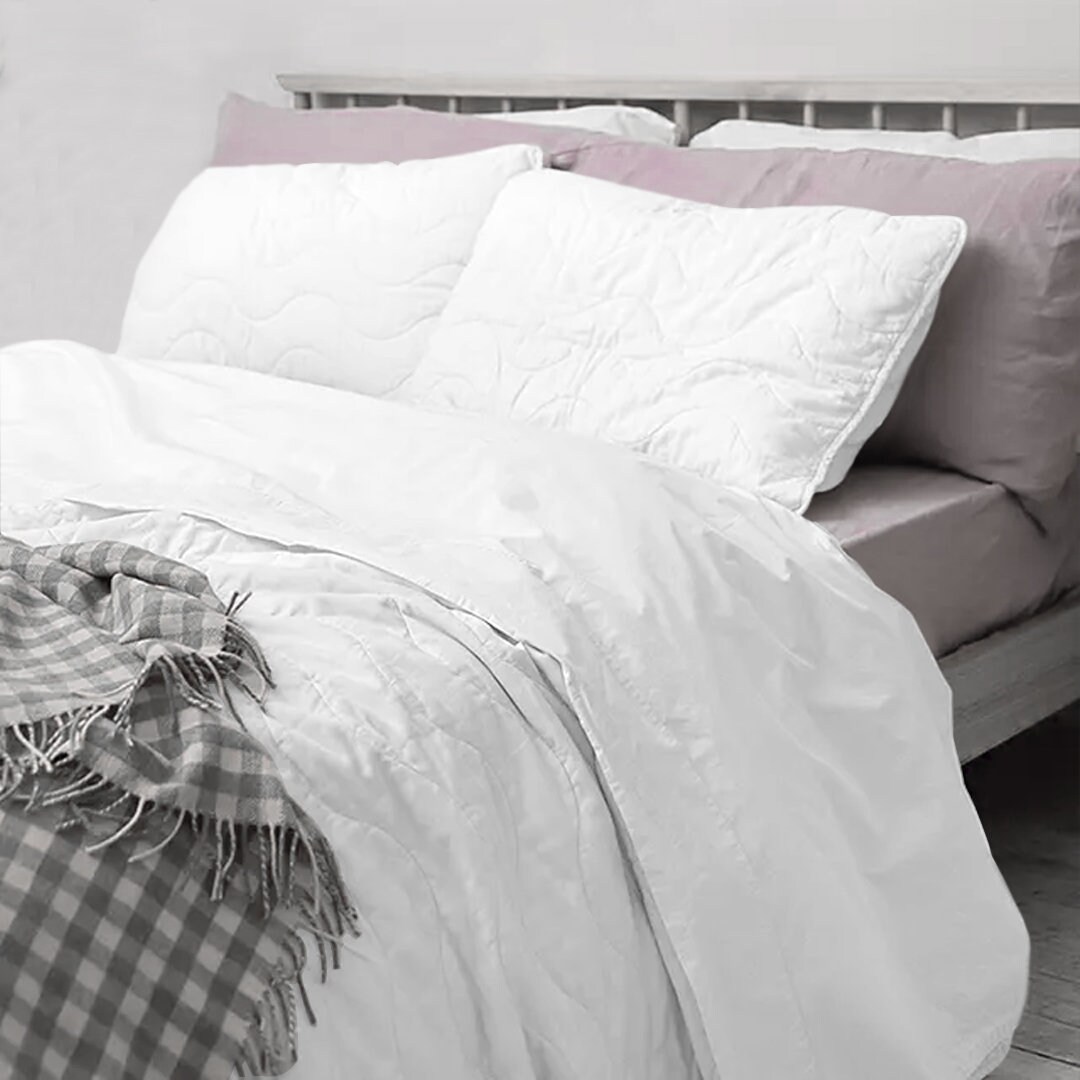 White 3-piece Quilt Bedding With Quilt Pillowcases - Etsy