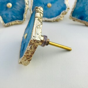 Set of 6 Blue Agate Classic Vintage Finish Cabinet Drawer Pull Wardrobe ...