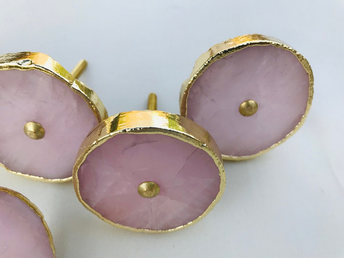 Set of 6 Rose Quartz Hand Rounded Classic Vintage Finish - Etsy