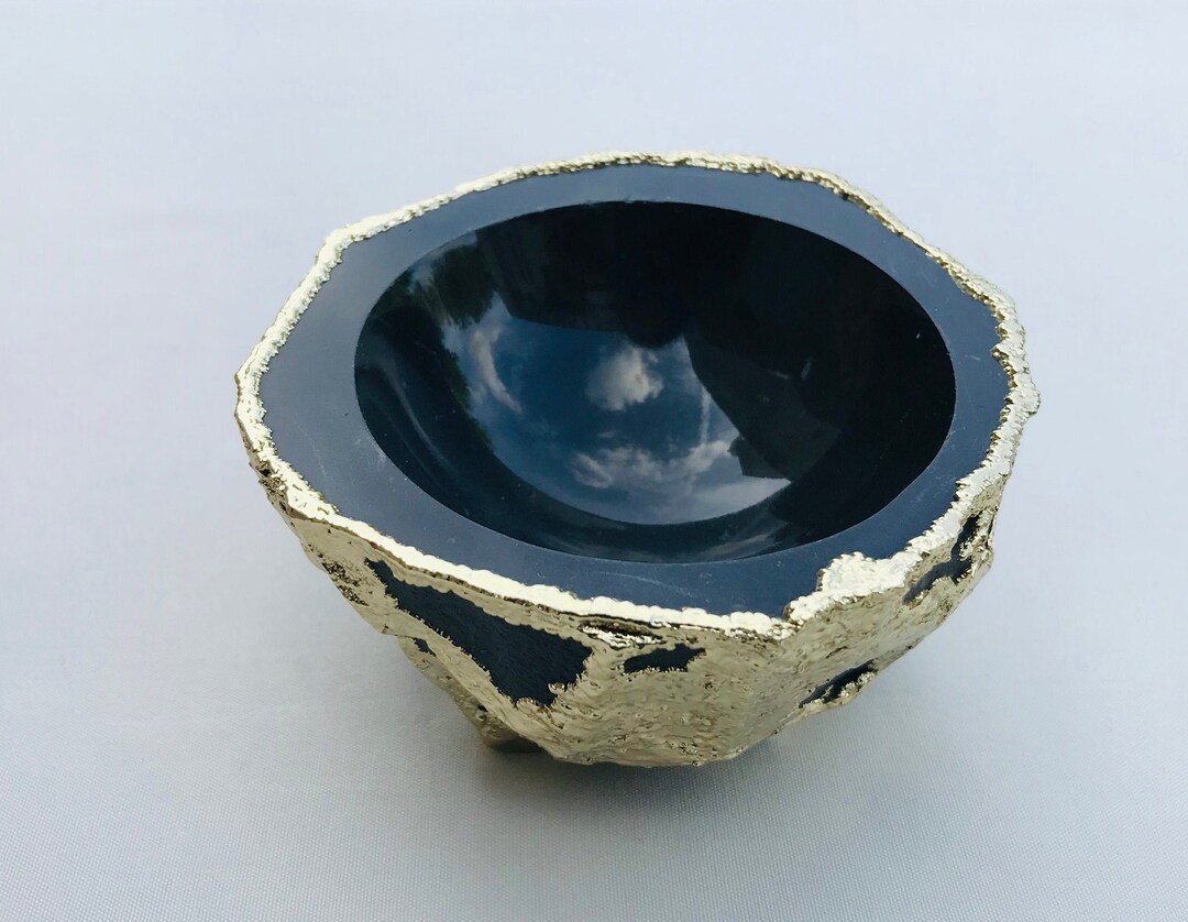 Black Agate Geode Nut/trinket/jewellery Bowl - Etsy