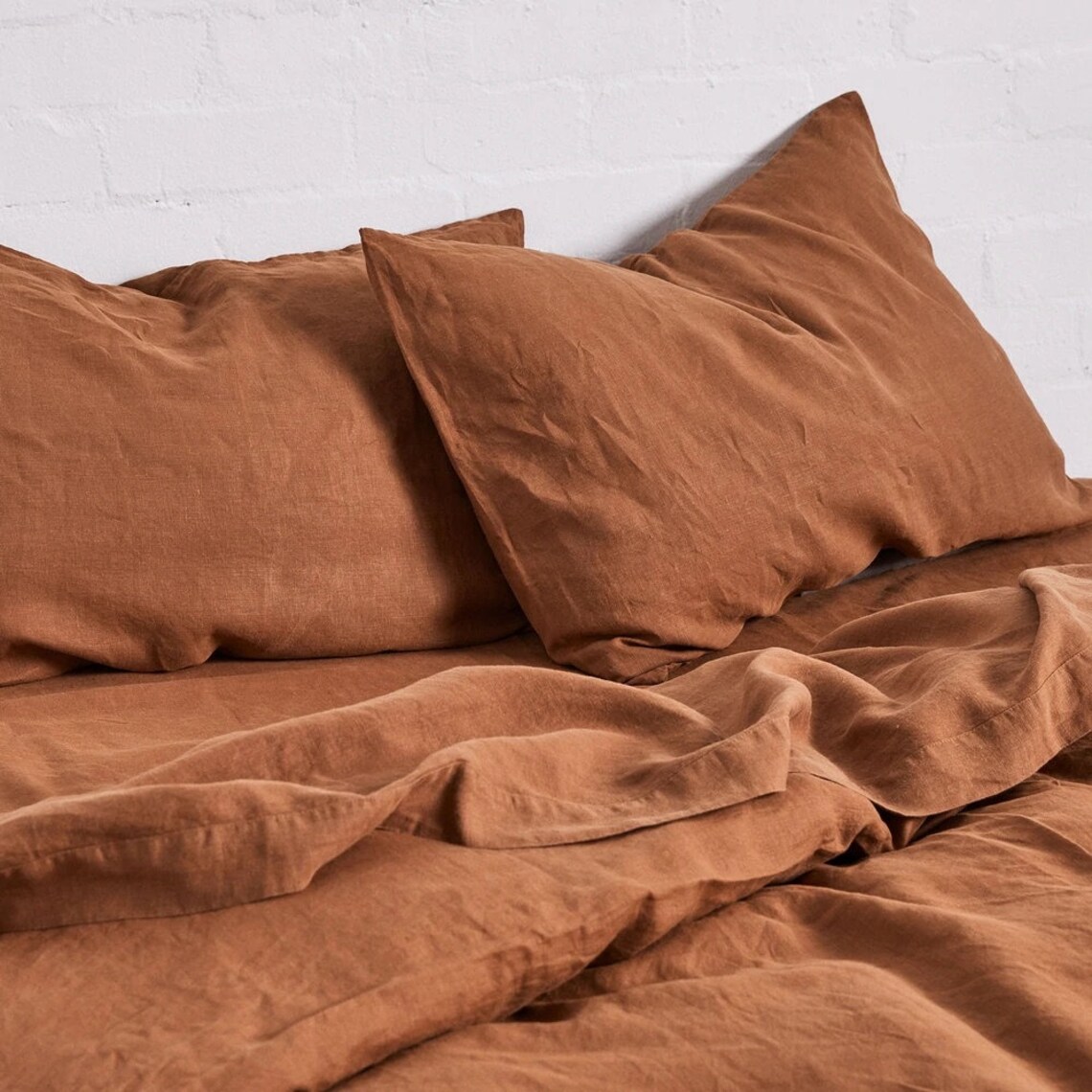 Rust 100% Pure Linen Linen Cotton Mix 3 Piece Duvet - Etsy