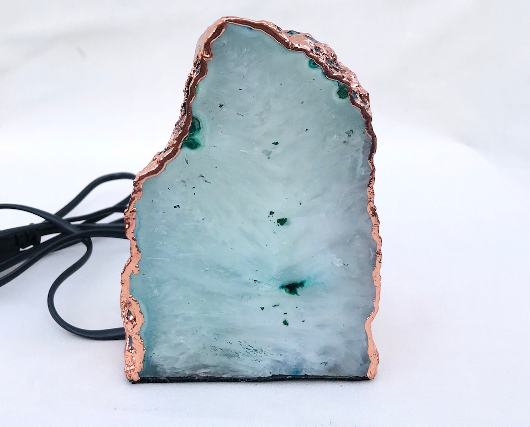 Aqua Agate/gemstone/lamp/desk/night Light - Etsy