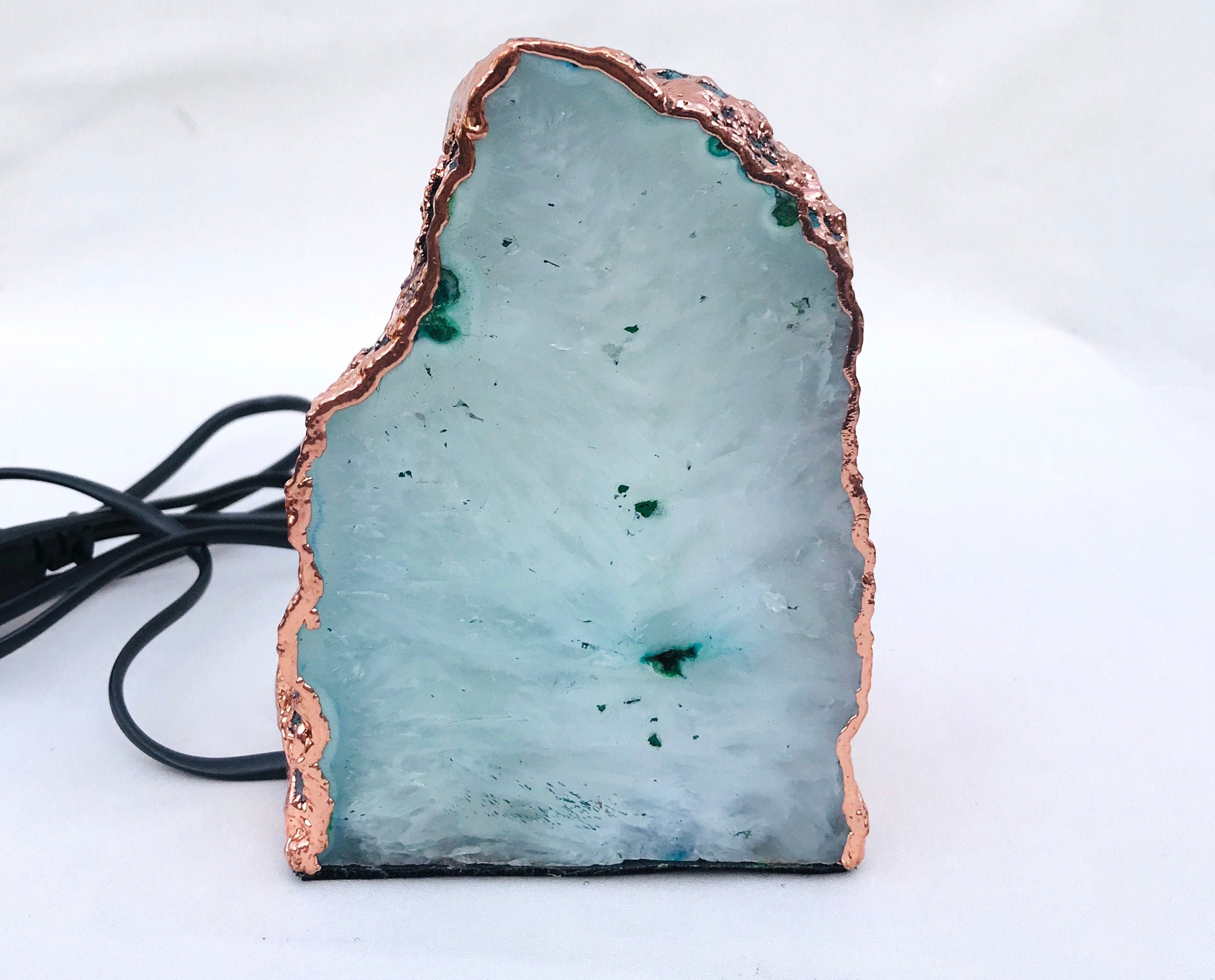 Aqua Agate/Gemstone/Lamp/Desk/Night Light | Etsy