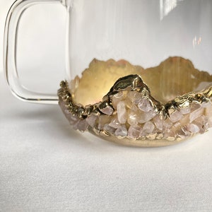 Set of 2 crystal Glass Coffee/tea/juice Mugs With Gold Plated Rose ...