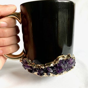 Set of 2 personalised Black ,gold Ceramic Big Coffee/tea/juice Mug With ...