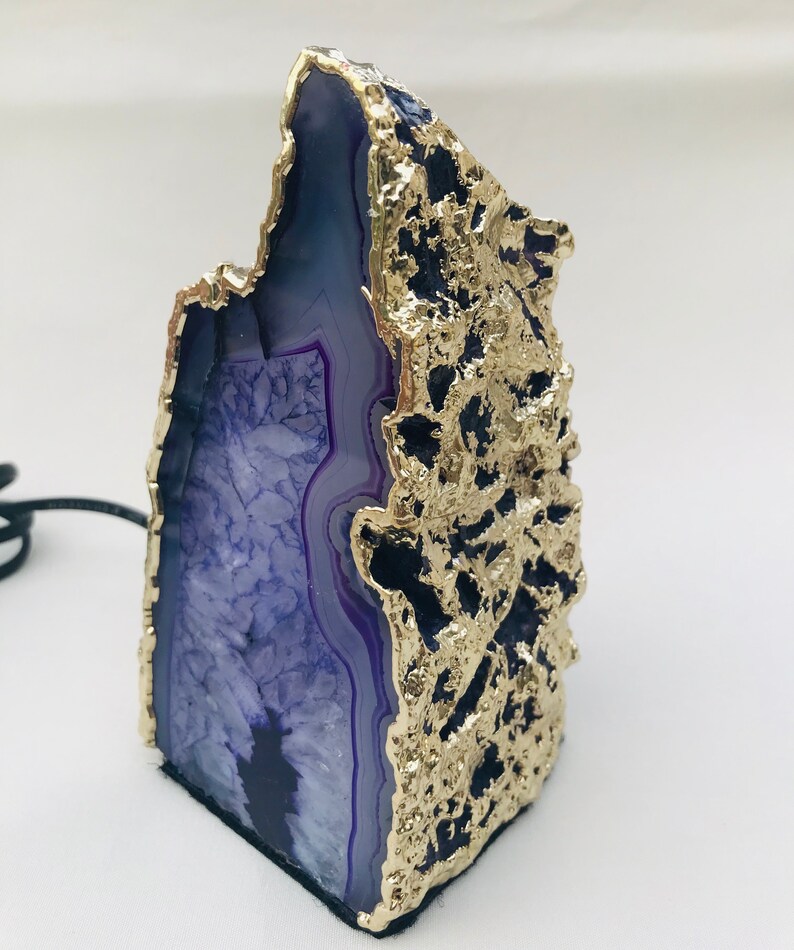 Blue Agate/Gemstone/Lamp/Desk/Night Light | Etsy