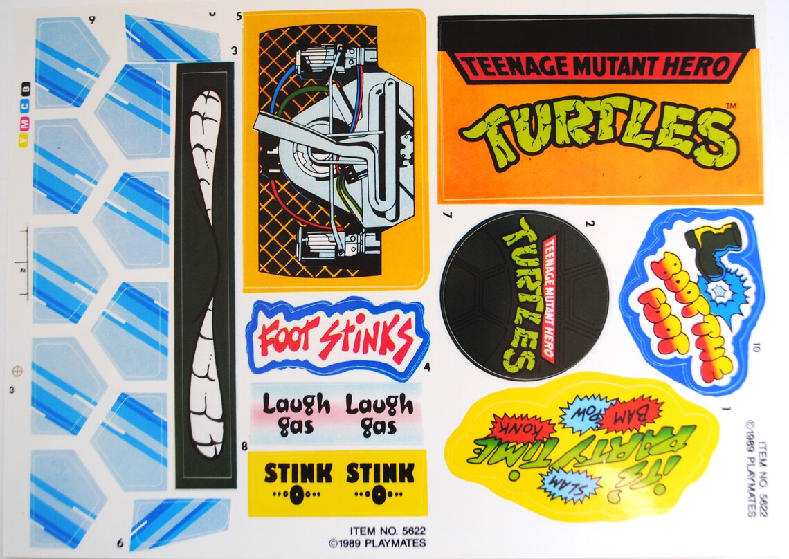 TMNT Van Party Wagon set custom stickers labels decals printed | Etsy