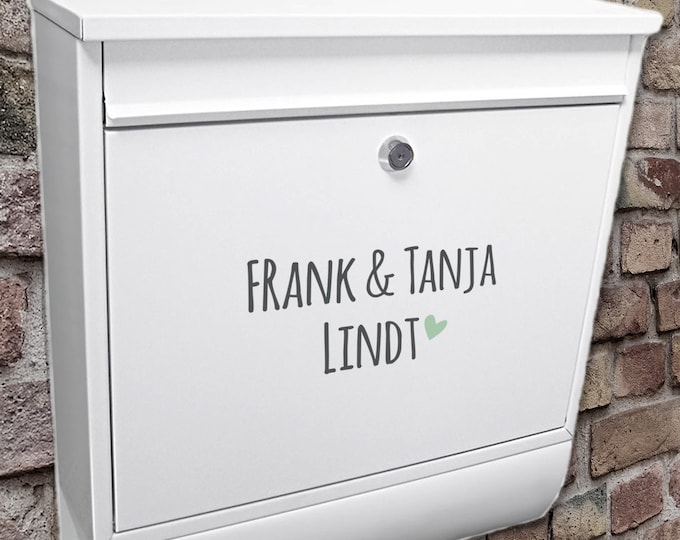 Mailbox Name Tag name With Heart Sticker - Etsy