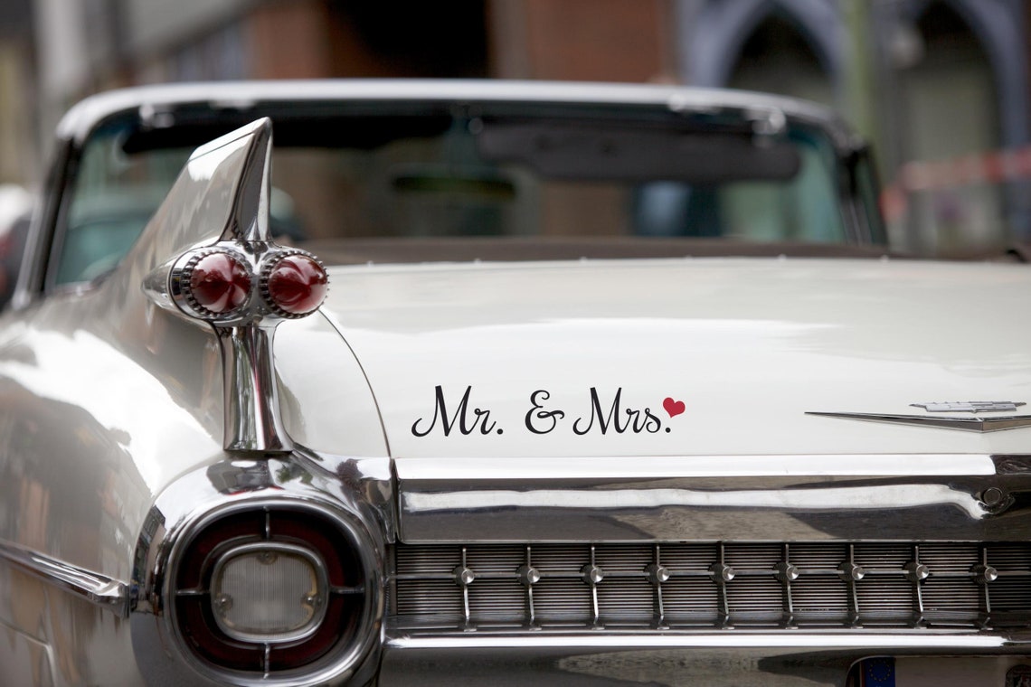 Autoaufkleber Hochzeit Mr. & Mrs Sticker - Etsy.de