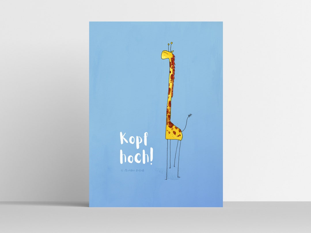 Giraffe Poster *cheer Up!* Funny Poster With Giraffe, Poster to Cheer ...