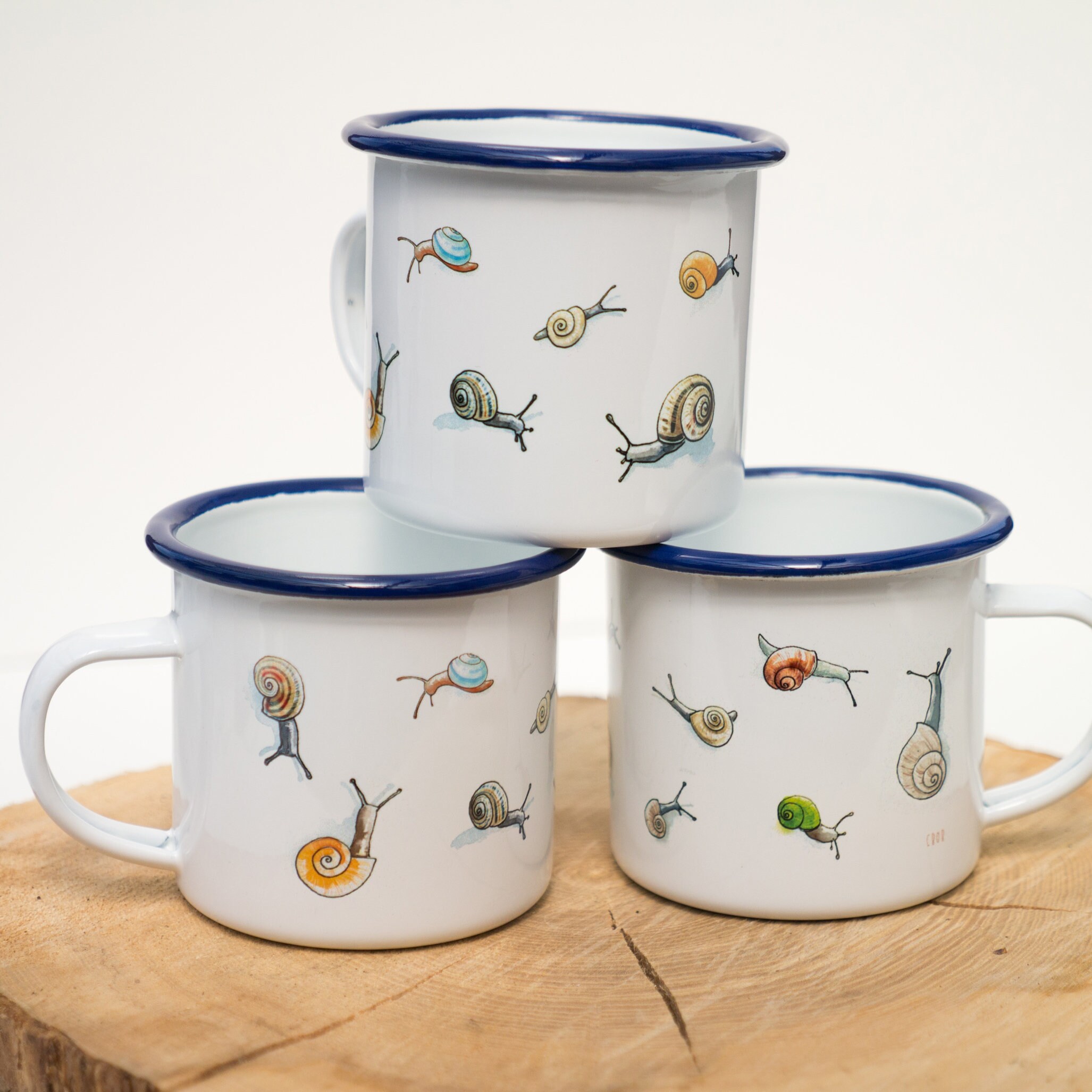 Enamel Mug With Small Snails Gift Mug for Garden Friends - Etsy UK