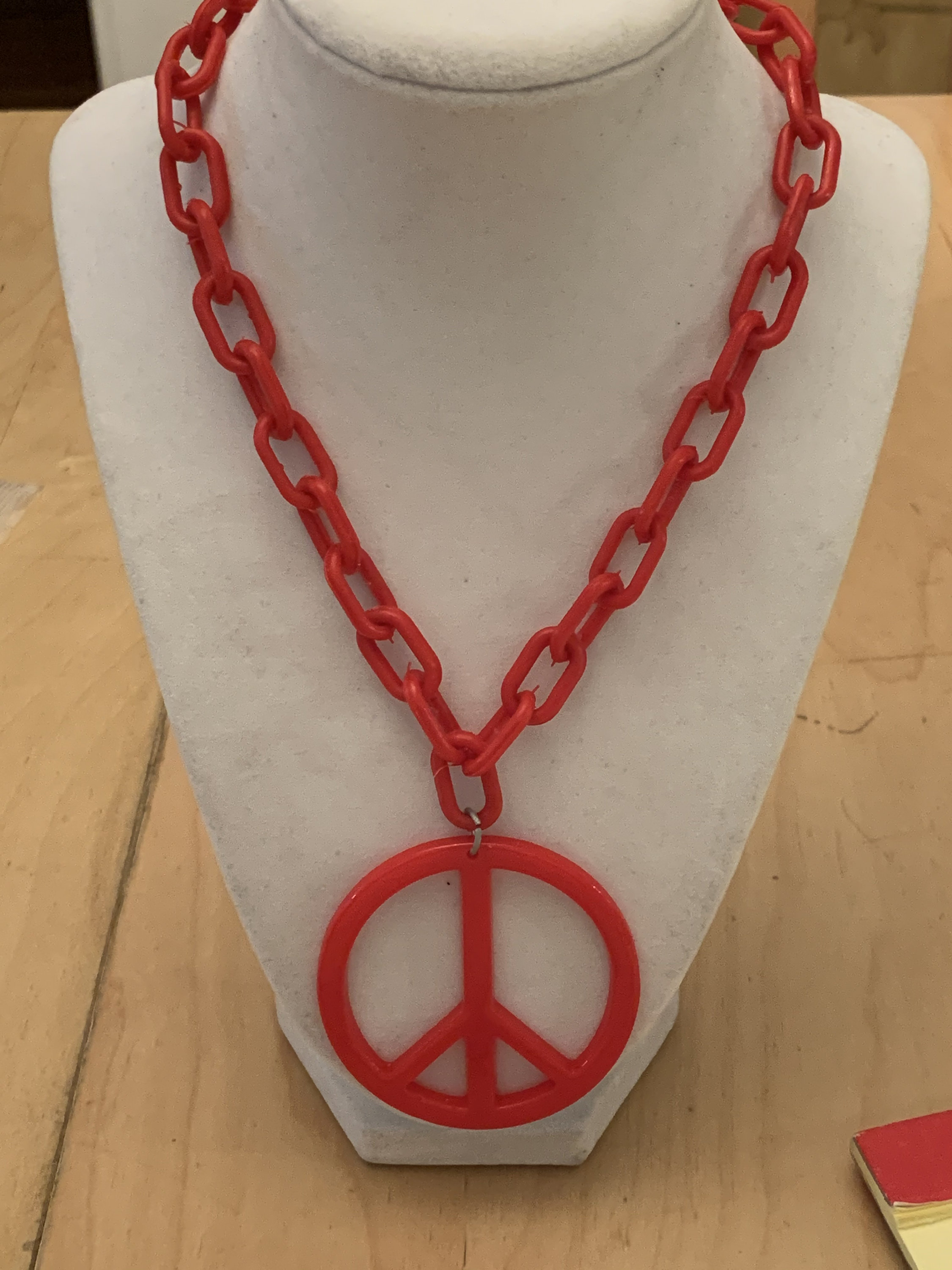 Vintage red peace medallion hand made pop culture wearable | Etsy