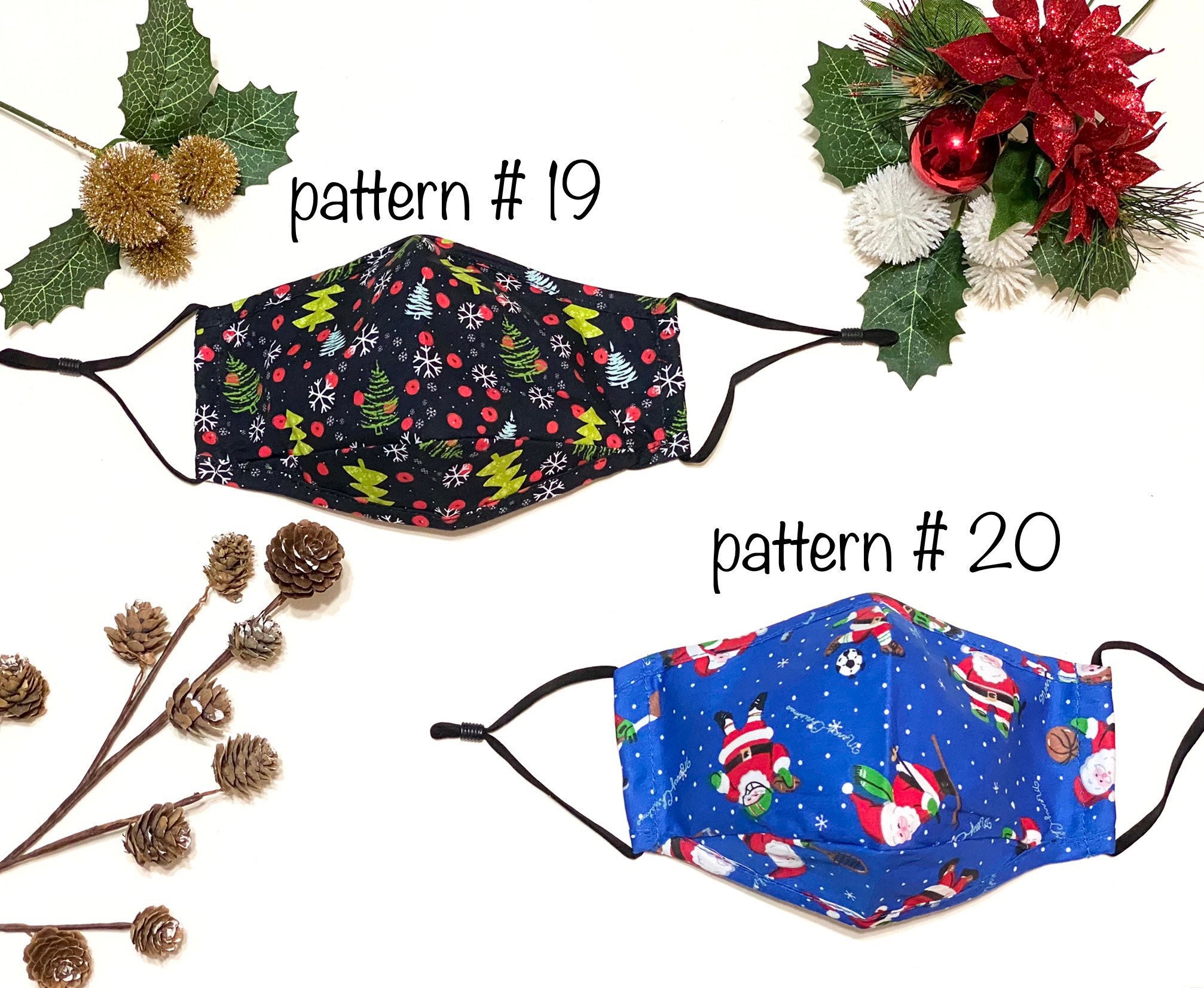 Christmas and Winter Themed Face Masks With Filters for - Etsy