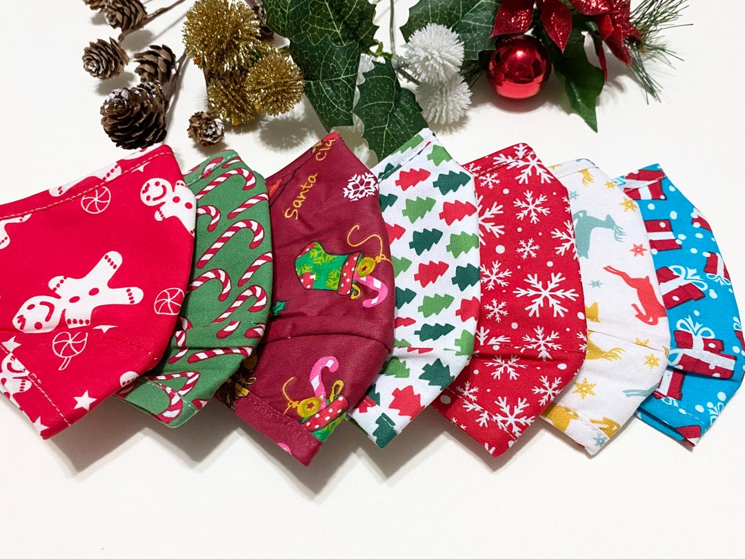 Christmas Face Masks With Filters, Winter Themed Face Mask, Snowflakes ...