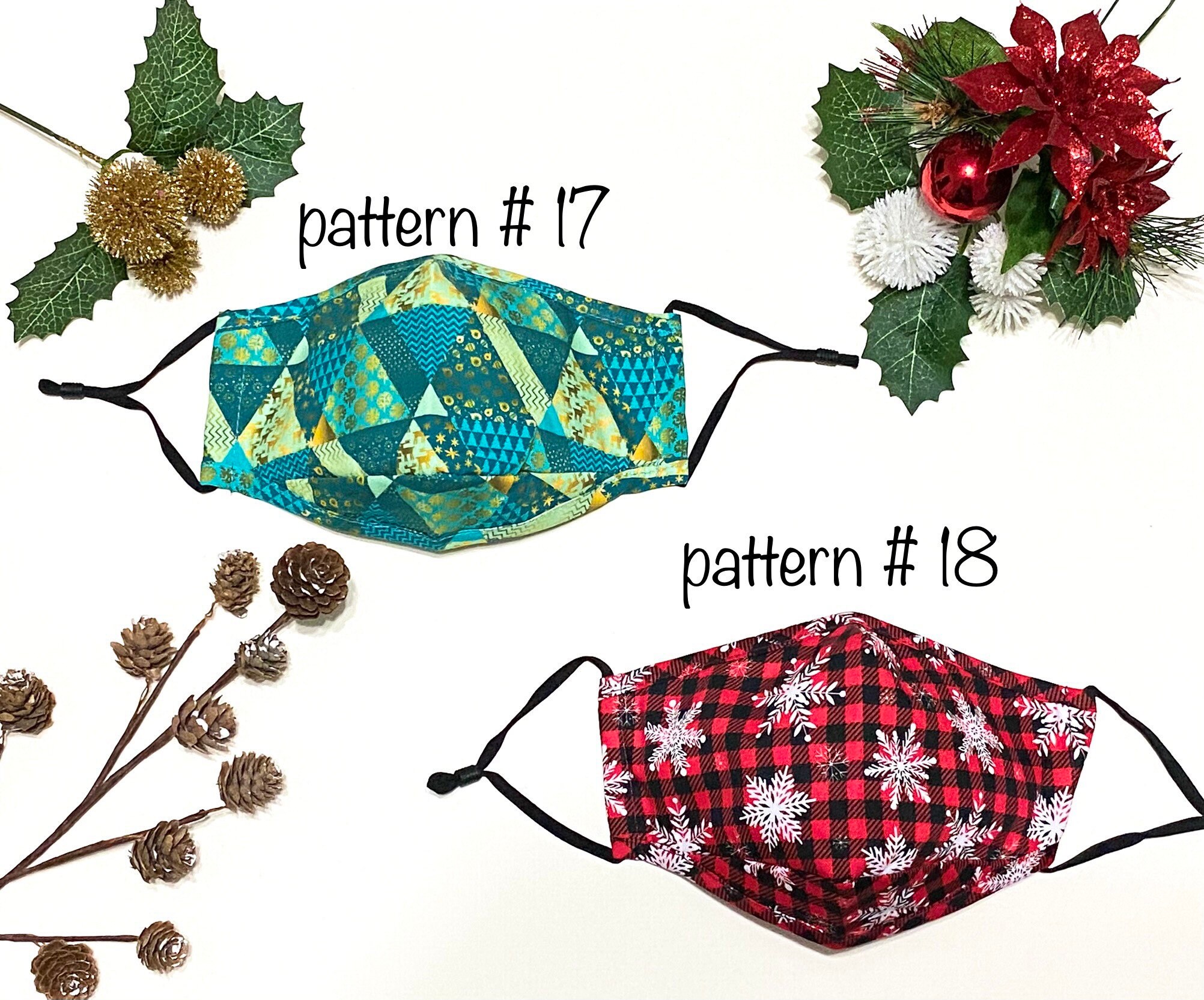 Christmas and Winter Themed Face Masks With Filters for - Etsy