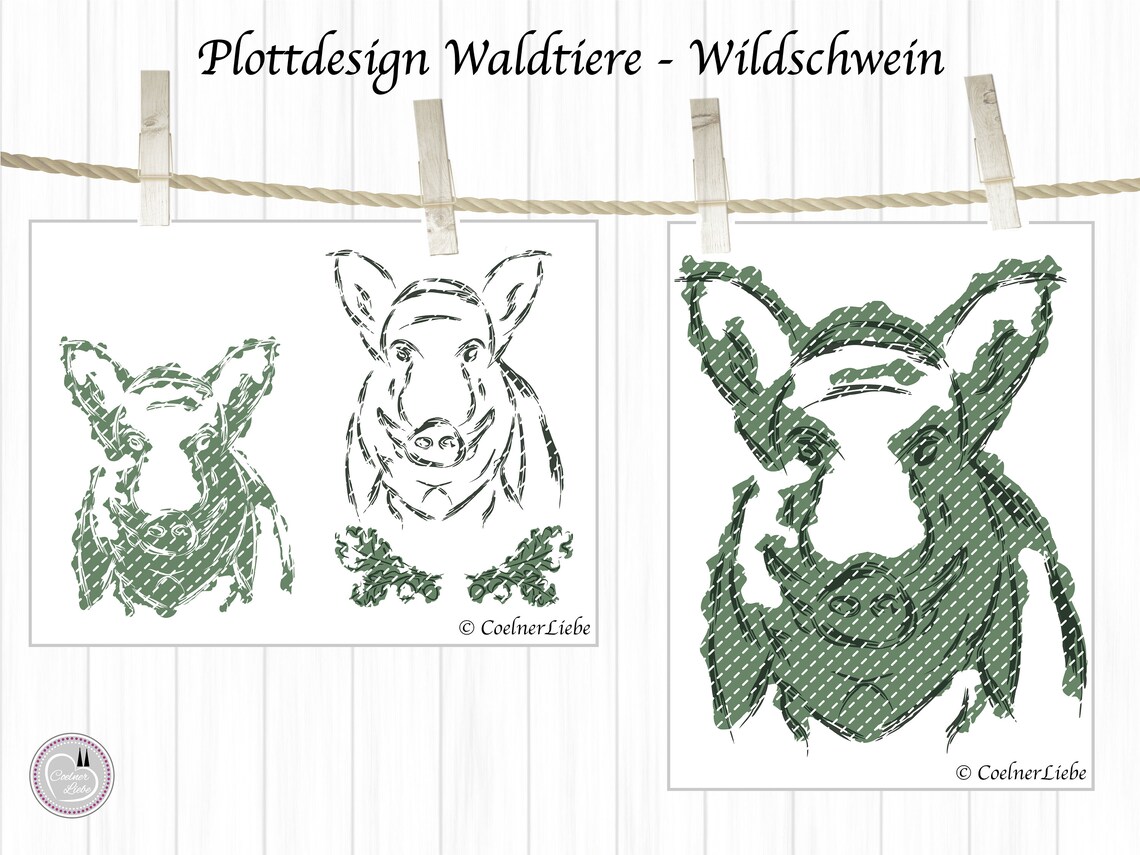 Plotterdatei Wildschwein, Waldtiere - Etsy México