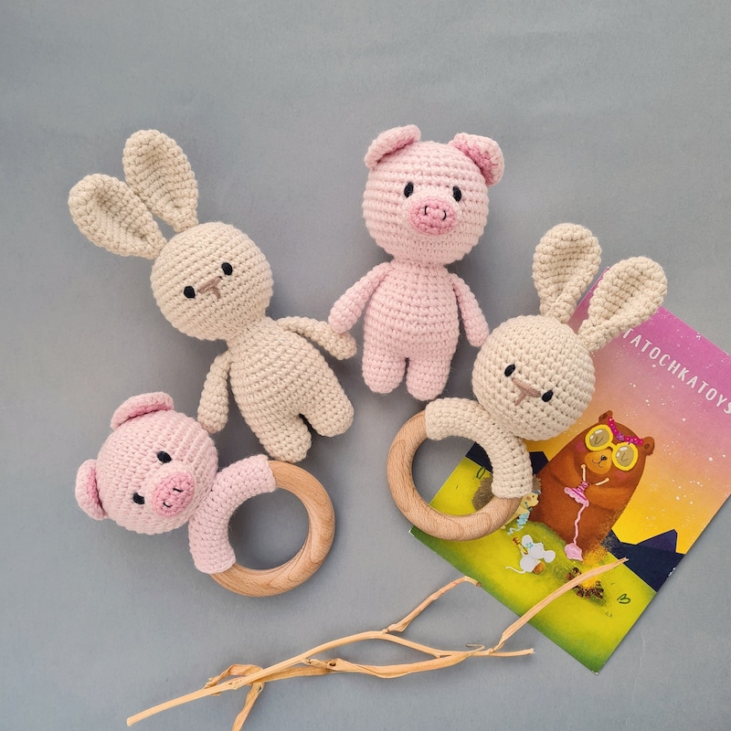 Bunny Rattle - Etsy