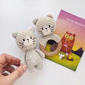 New Mom Gift Basket With Crochet Cat Baby Rattle, Pregnancy Gift Box ...