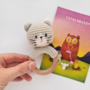 New Mom Gift Basket With Crochet Cat Baby Rattle, Pregnancy Gift Box ...