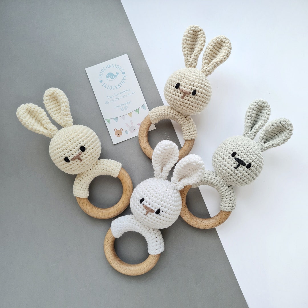 Bunny Rattle Nursery First Toy, Expecting Mum Gift, Newborn Baby ...