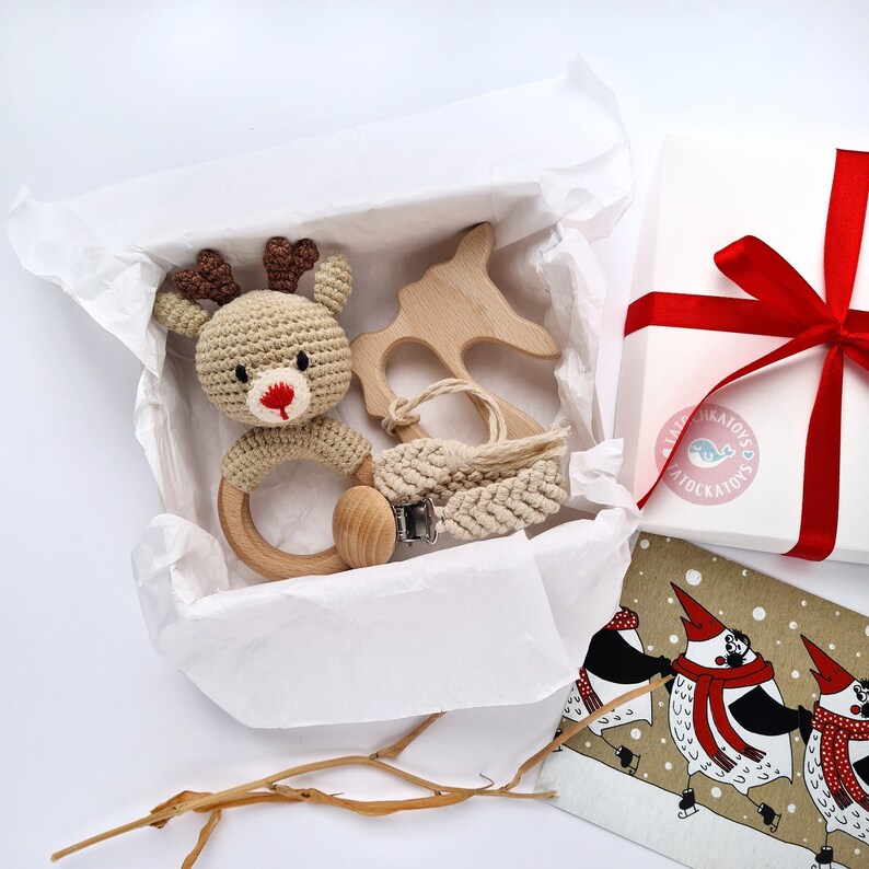 Christmas Deer Baby Gift Set Christmas Expecting Baby Gift - Etsy
