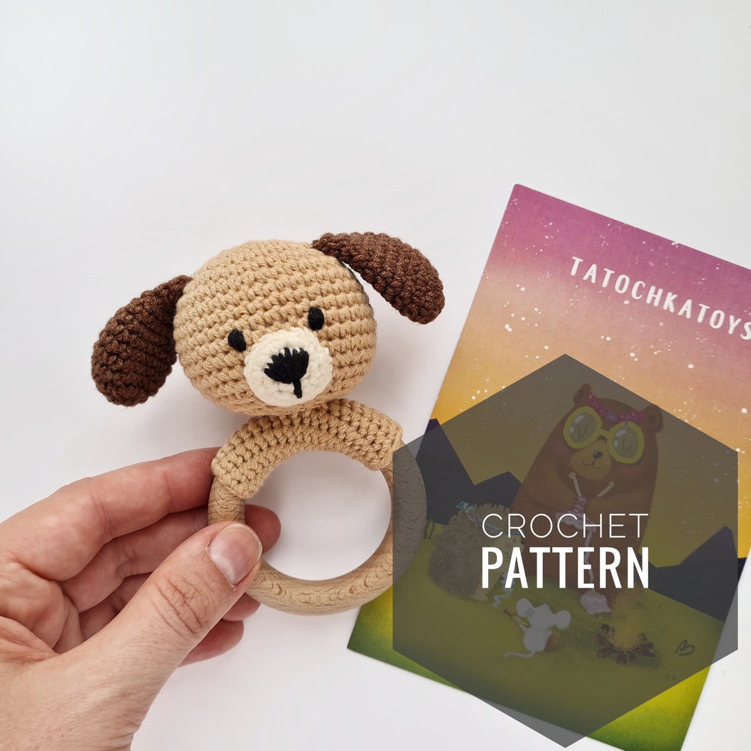 CROCHET PATTERN Dog Newborn Toy Rattle, Amigurumi Dog Rattle Toy, Dog ...