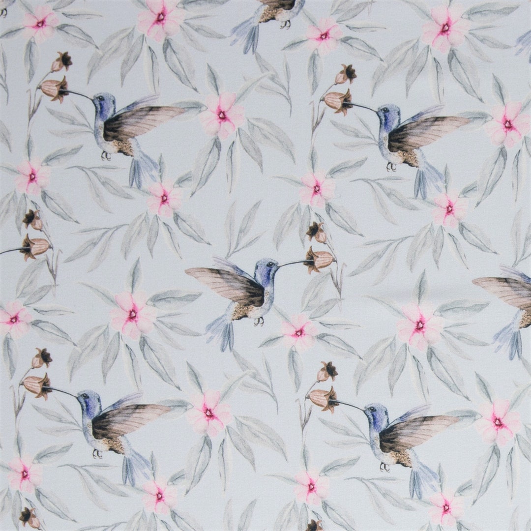 Viscose Woven Fabric Birds Hummingbirds by Christiane - Etsy