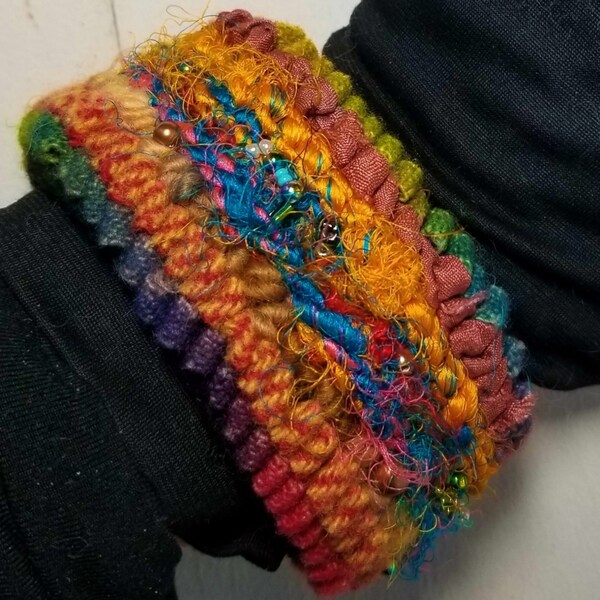 Fibre Art Bracelet - Etsy