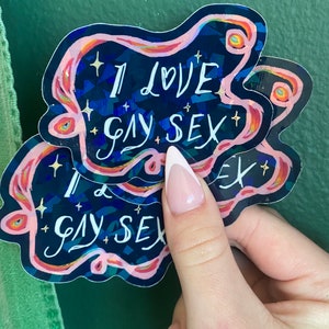 Sparkly Gay Vinyl Sticker - Etsy