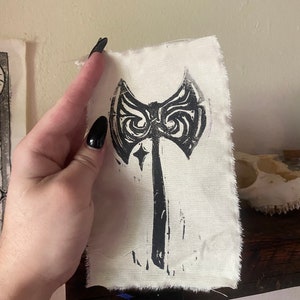 Labrys Lino Printed Patch - Etsy