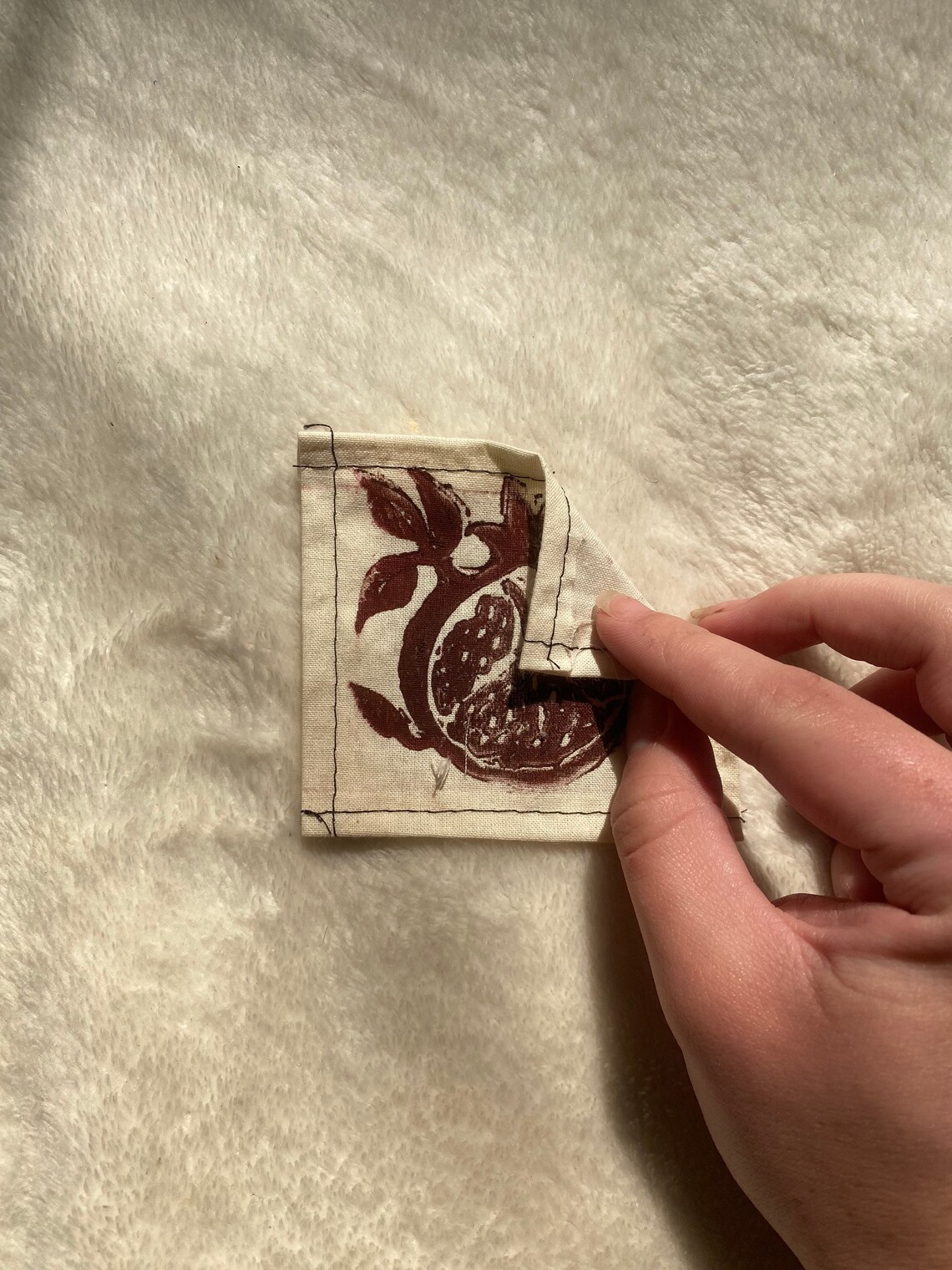 Pomegranate Block Printed Sew on Patch - Etsy