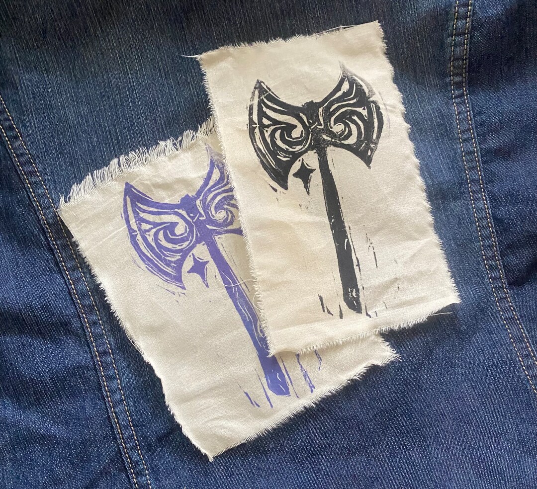 Labrys Lino Printed Patch - Etsy