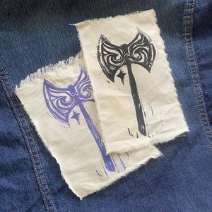 Labrys Lino Printed Patch - Etsy