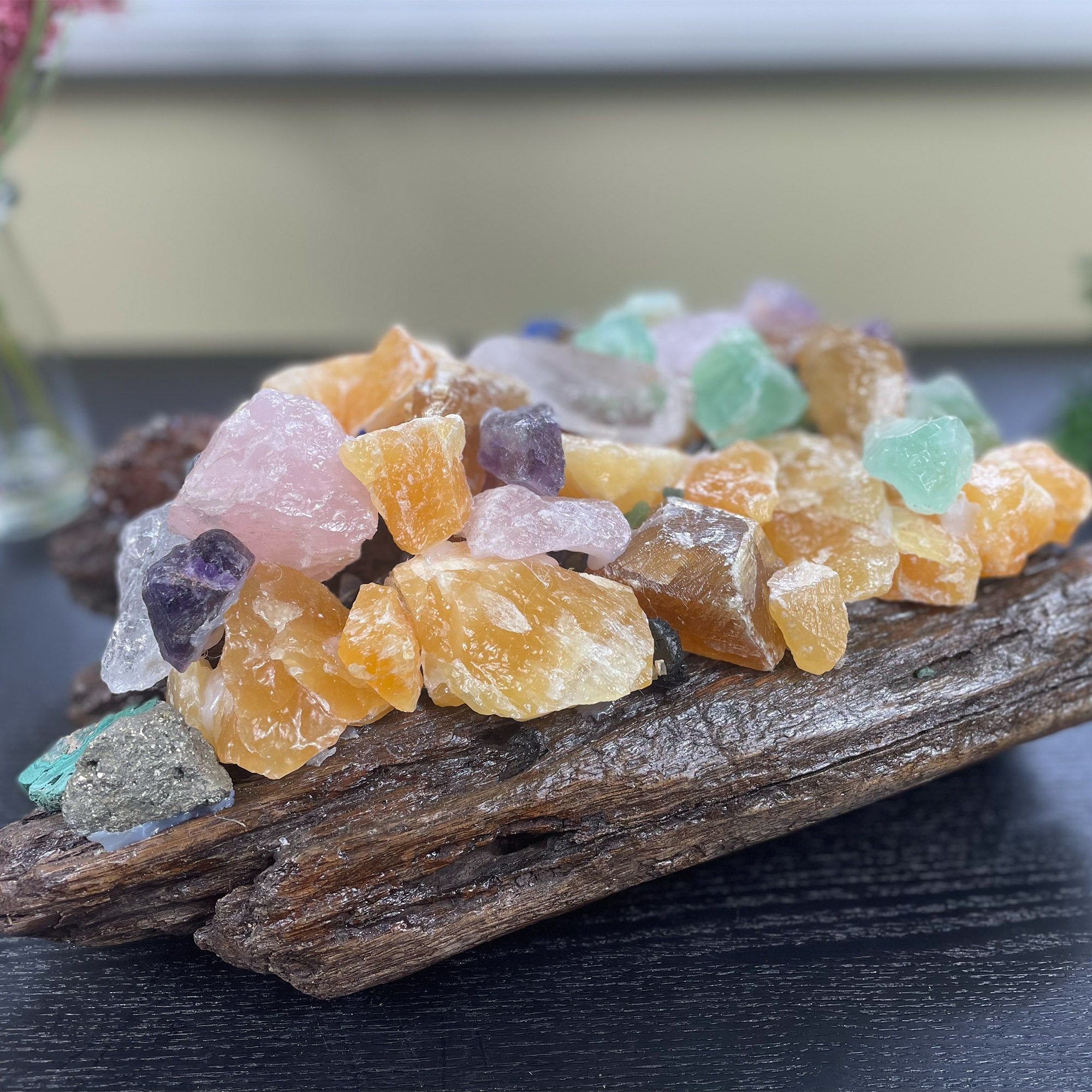 Crystal Log Lamp/gem Night Light/handmade Crystal Lamp/healing Lamp ...