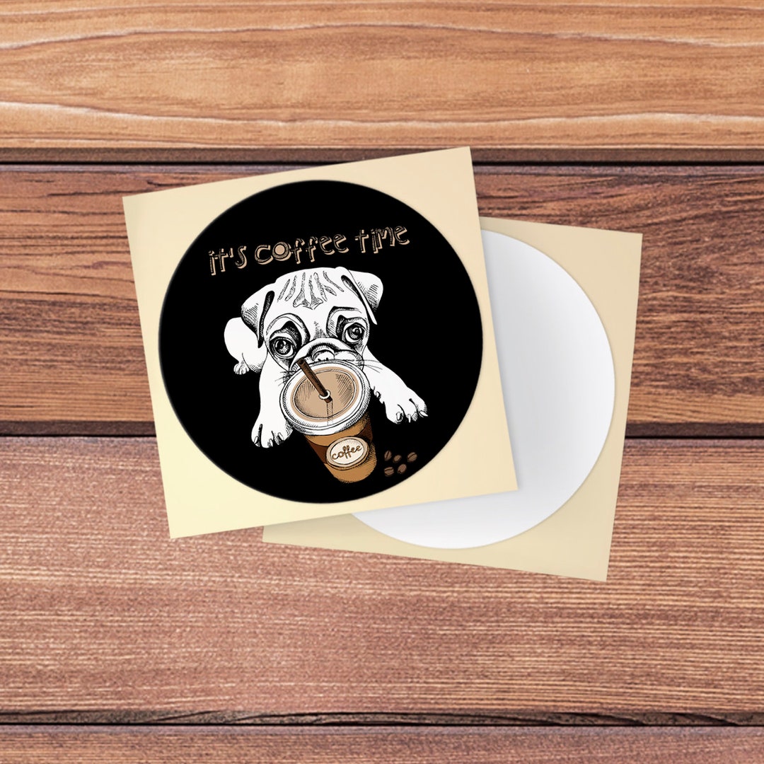 Coffee Time Skin for Pop Socket Black Sticker Decal With Dog iPhone ...