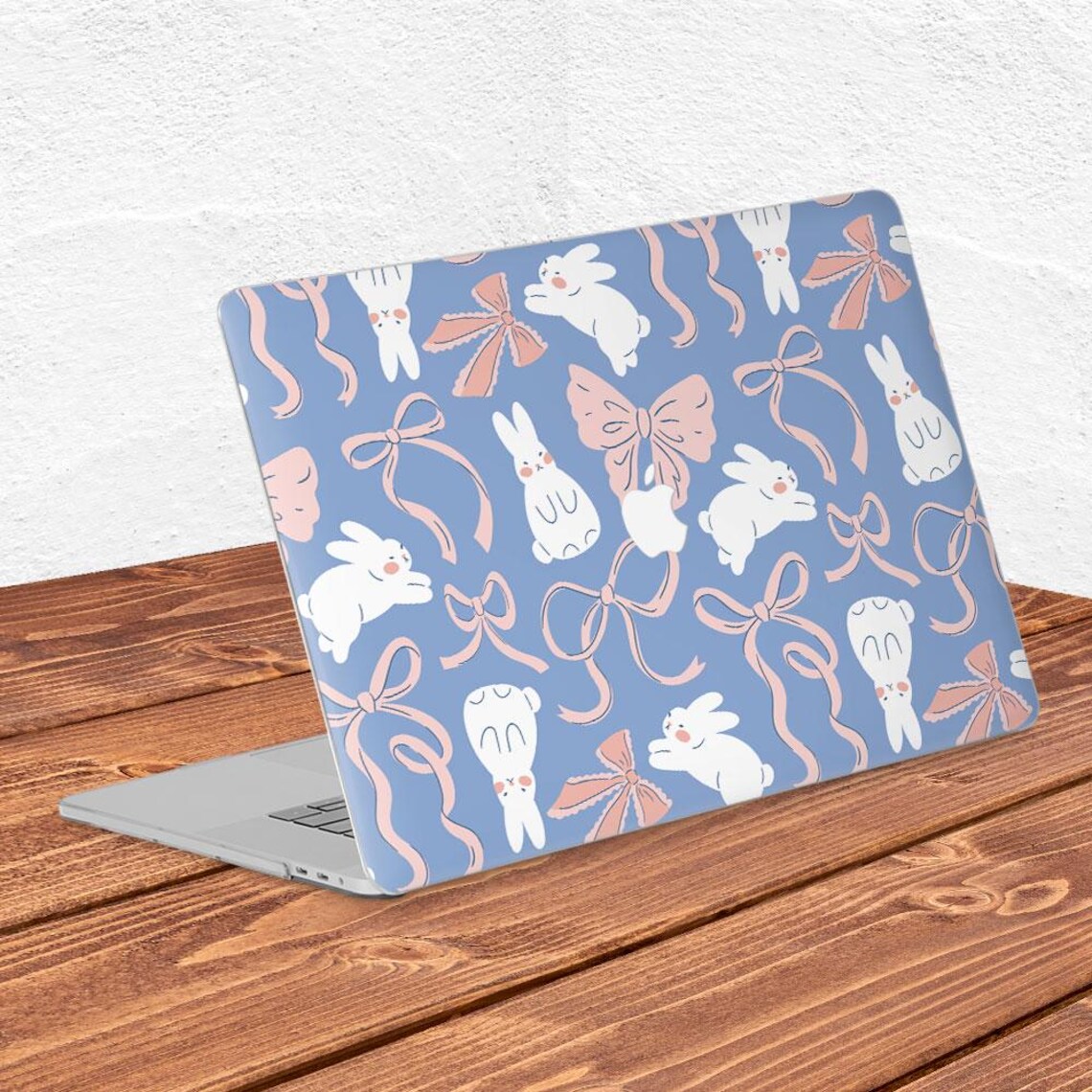 Funny Bunny Art MacBook Case Blue MacBook Case Bow Cute Rabbit Cover ...
